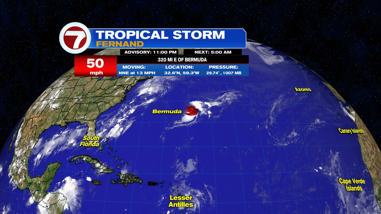 Tropical Storm Fernand passing well east of Bermuda, no threat to land ...