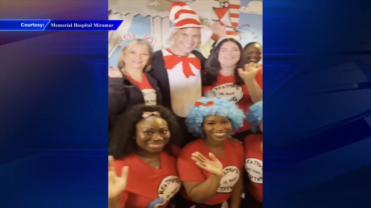 Cat in the Hat visits Memorial Hospital Miramar for annual Read-a-thon ...