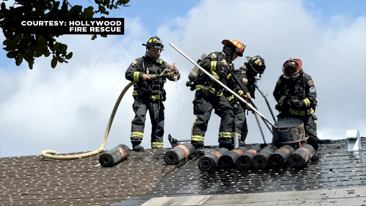 Roof of Hollywood home set ablaze; no injuries reported - WSVN 7News ...