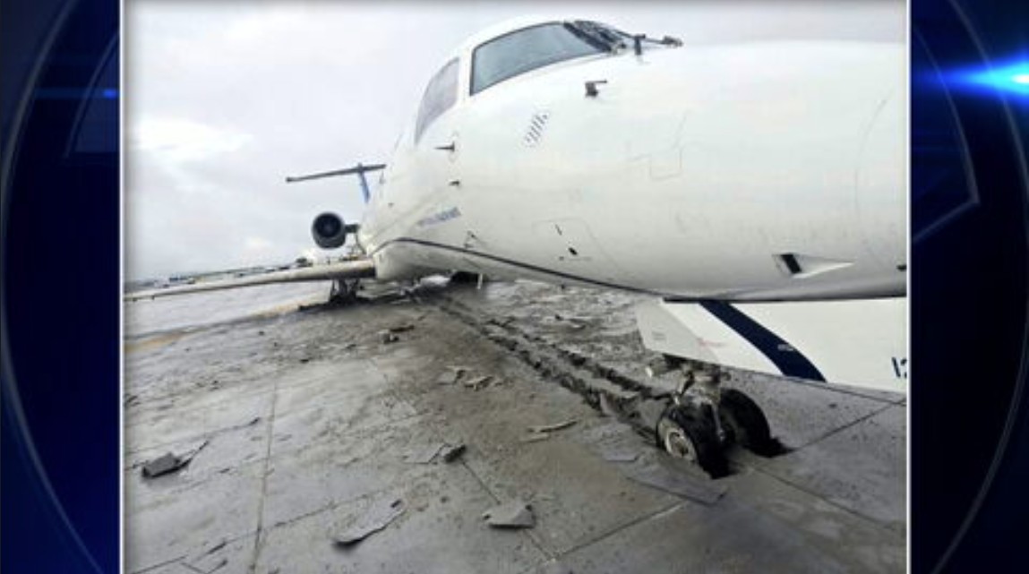 A plane had to be stopped by a safety zone at the end of the runway at ...