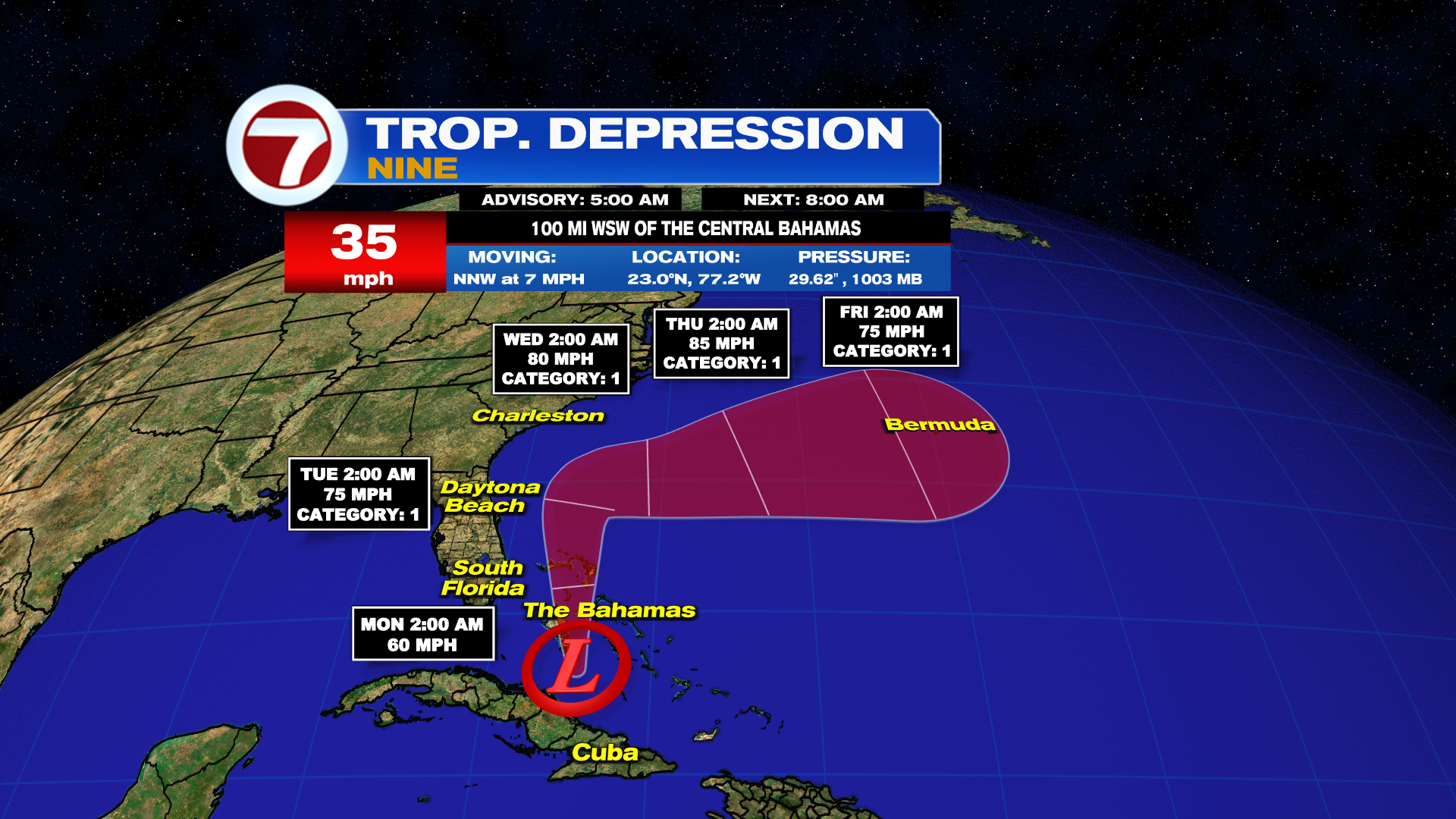 Tropical Depression Nine to Bring Fringe Impacts this Sunday - WSVN ...