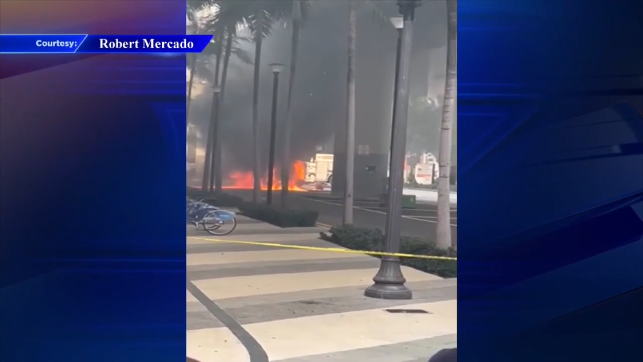 Delivery truck erupts in flames in Miami; no injuries reported - WSVN ...