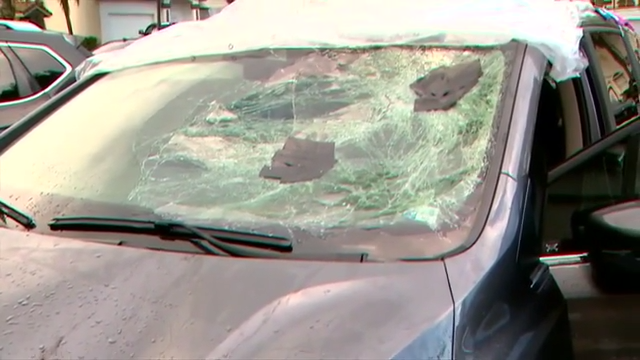 Man speaks out after video shows tire crashing into windshield of his ...