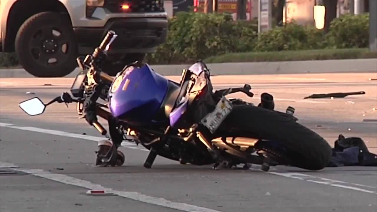 1 airlifted to hospital after motorcyclist crashes with car in Margate ...