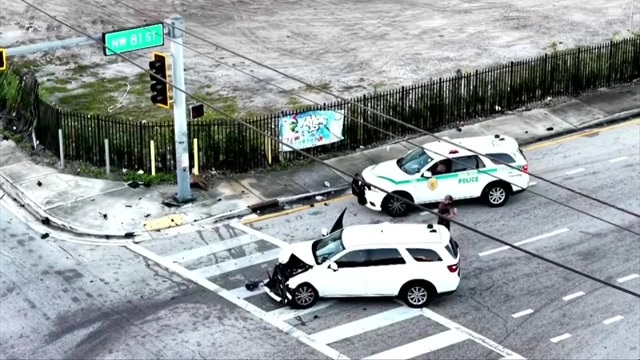MDSO vehicle, car collide, shutting down NW 81st St. in NW Miami-Dade ...