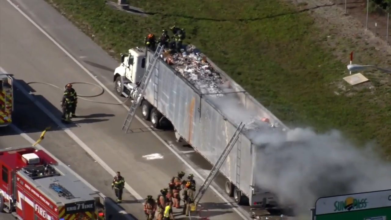 Crews put out truck fire on Sawgrass Expressway in Sunrise; southbound ...