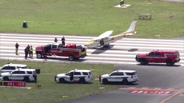Small plane’s nose gear collapses during takeoff from North Perry ...